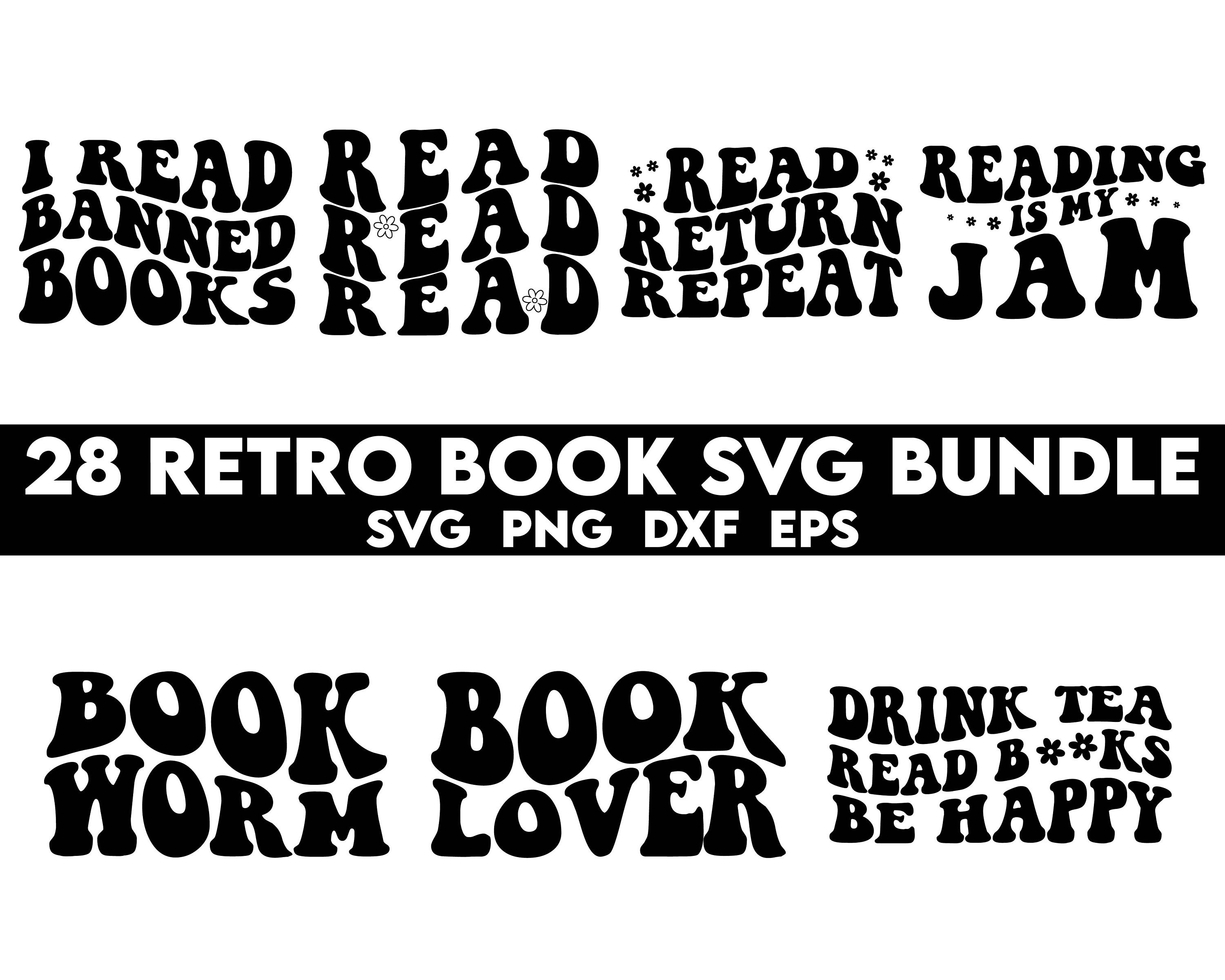 Retro Book Lover SVG Bundle Reading SVG Bundle Books SVG - Etsy