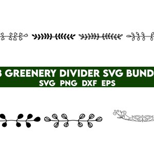 Greenery Text Divider Svg Bundle, Leaf Border Svg, Hand Drawn Svg ...
