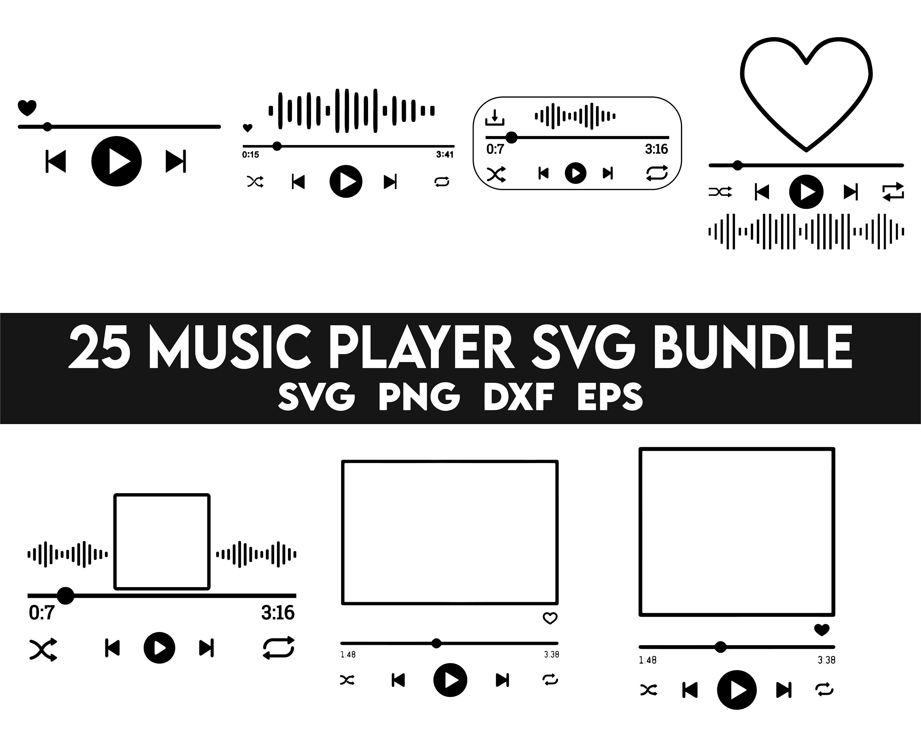 Music Player Svg Bundle, Music Player Display, Audio Control Svg, Album ...