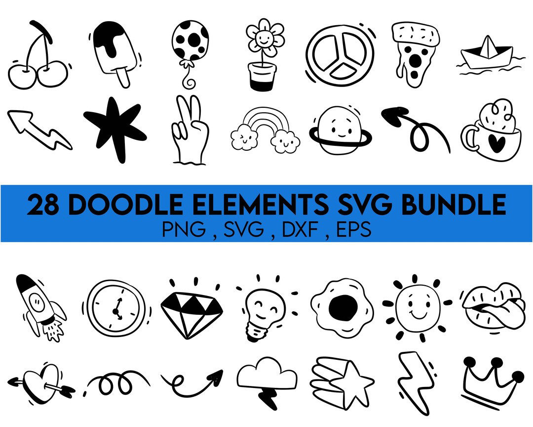 Doodle Elements Svg Bundle, Doodle Elements Svg, Elements Png, Flourishes Swirl, Underline Text ...