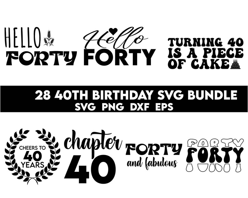 40th Birthday Svg, 40th Birthday Svg Bundle, 40th Birthday Png, 40 ...