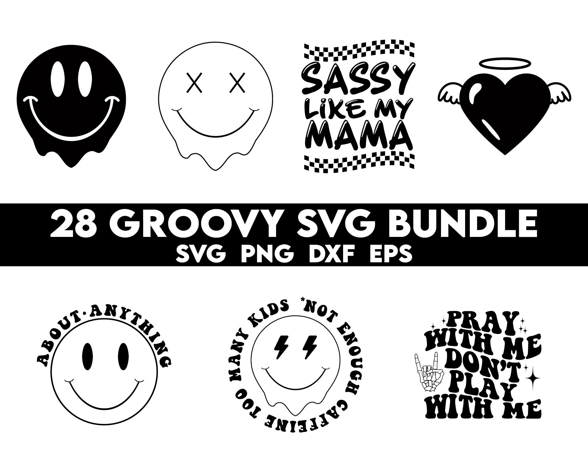 Groovy SVG Bundle, Retro SVG, Boho SVG, Hippie Svg, Aesthetic Svg ...