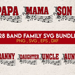 Band Family Svg Bundle, Band Svg, Band Png, Band Eps, Band Dad, Band ...