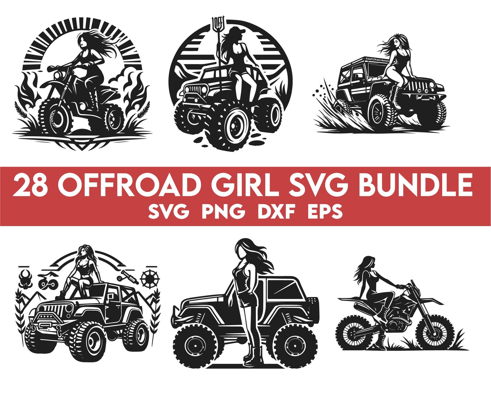Off Road Svg Bundle, off Road Girl Svg, American Flag Offroad Girl ...