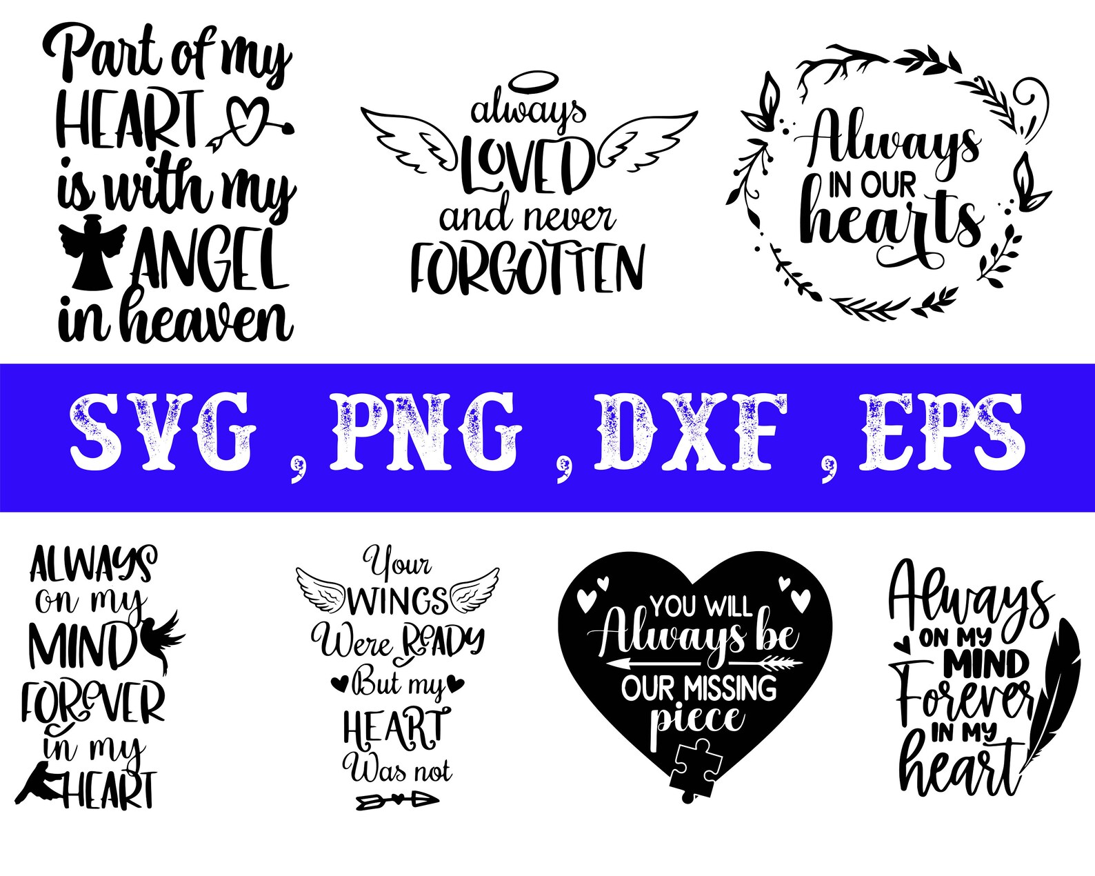 Memorial SVG Bundle, Memorial Quotes SVG, Bereavement Svg, in Loving ...