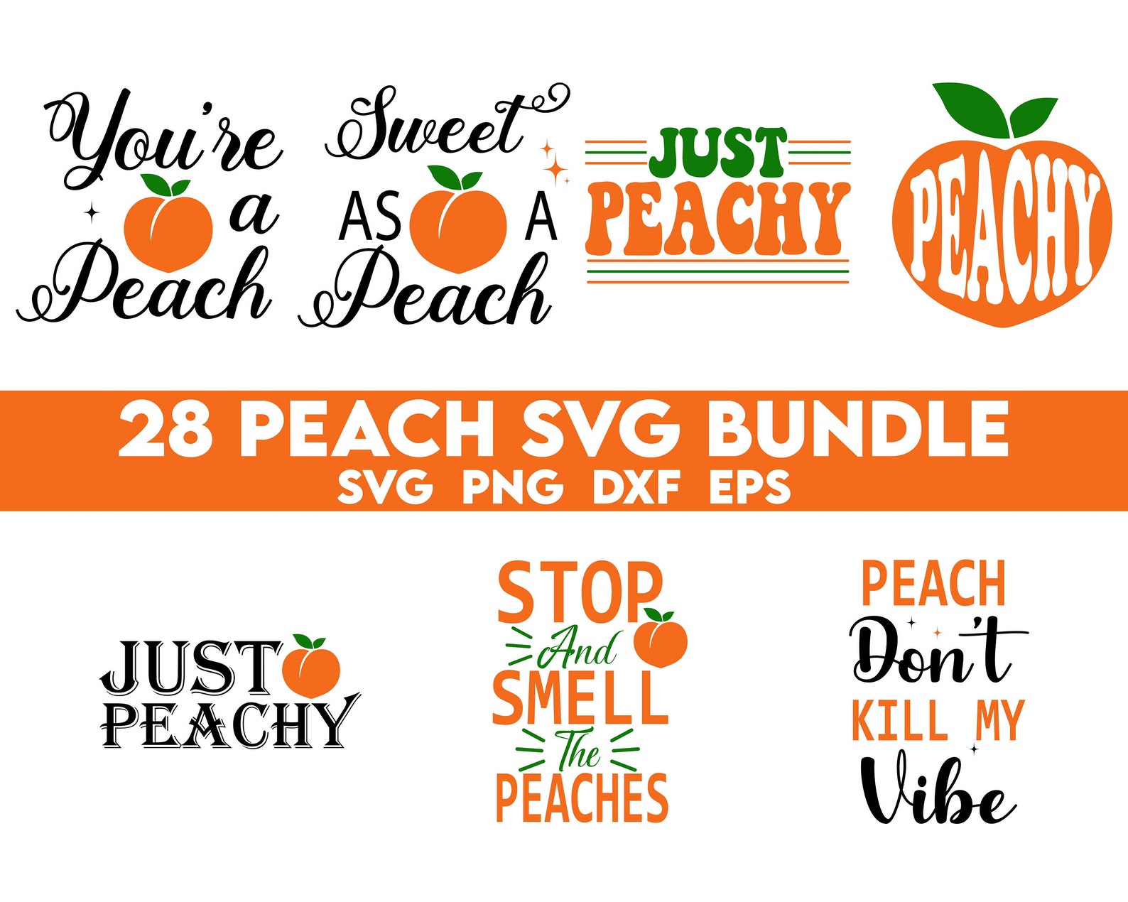 Peach SVG Bundle, Peach Quote SVG, Just Peachy Svg, Pretty as a Peach ...