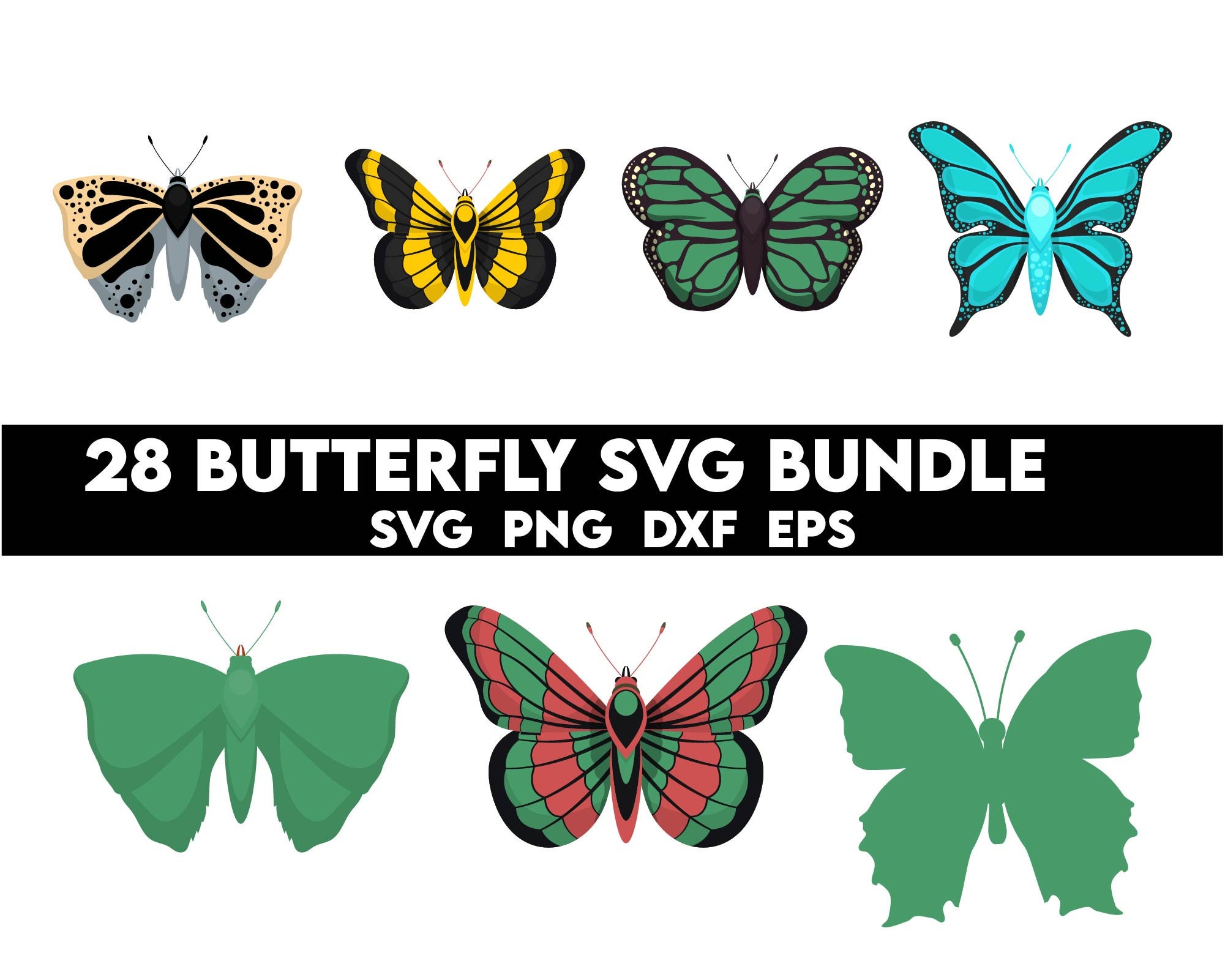 Butterfly SVG Bundle, Butterflies Svg, Butterfly Png, Butterfly Clipart ...