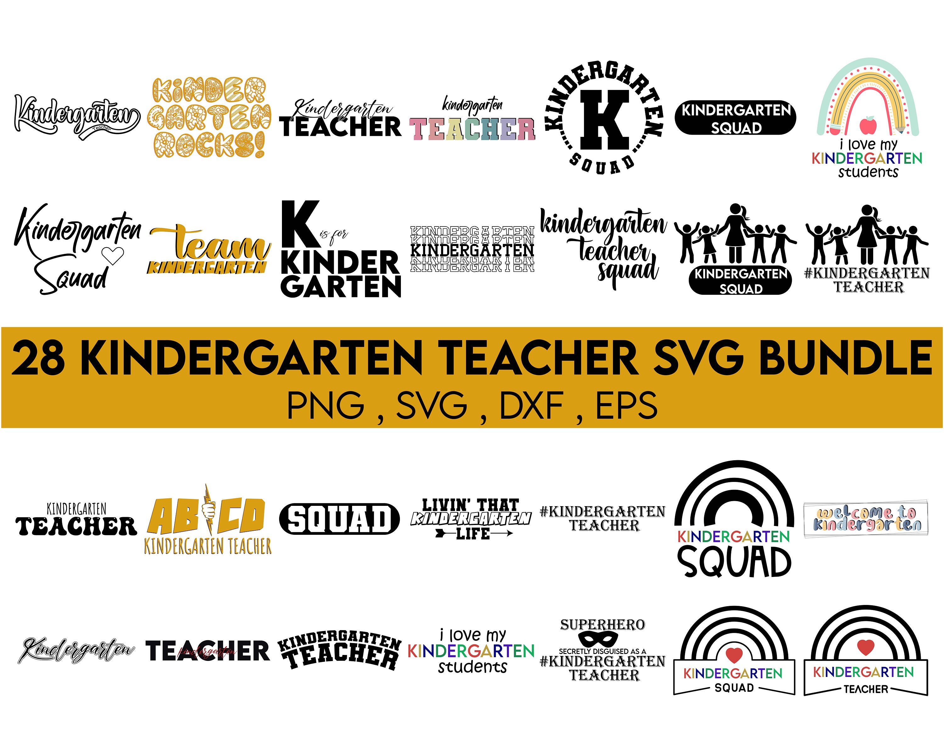 Kindergarten Teacher Svg Bundle, Kindergarten Svg Bundle, Kinder ...