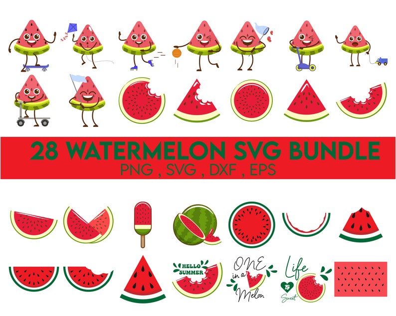 Watermelon Svg Bundle, Watermelon Quotes Svg, Retro Summer Svg, Summer ...