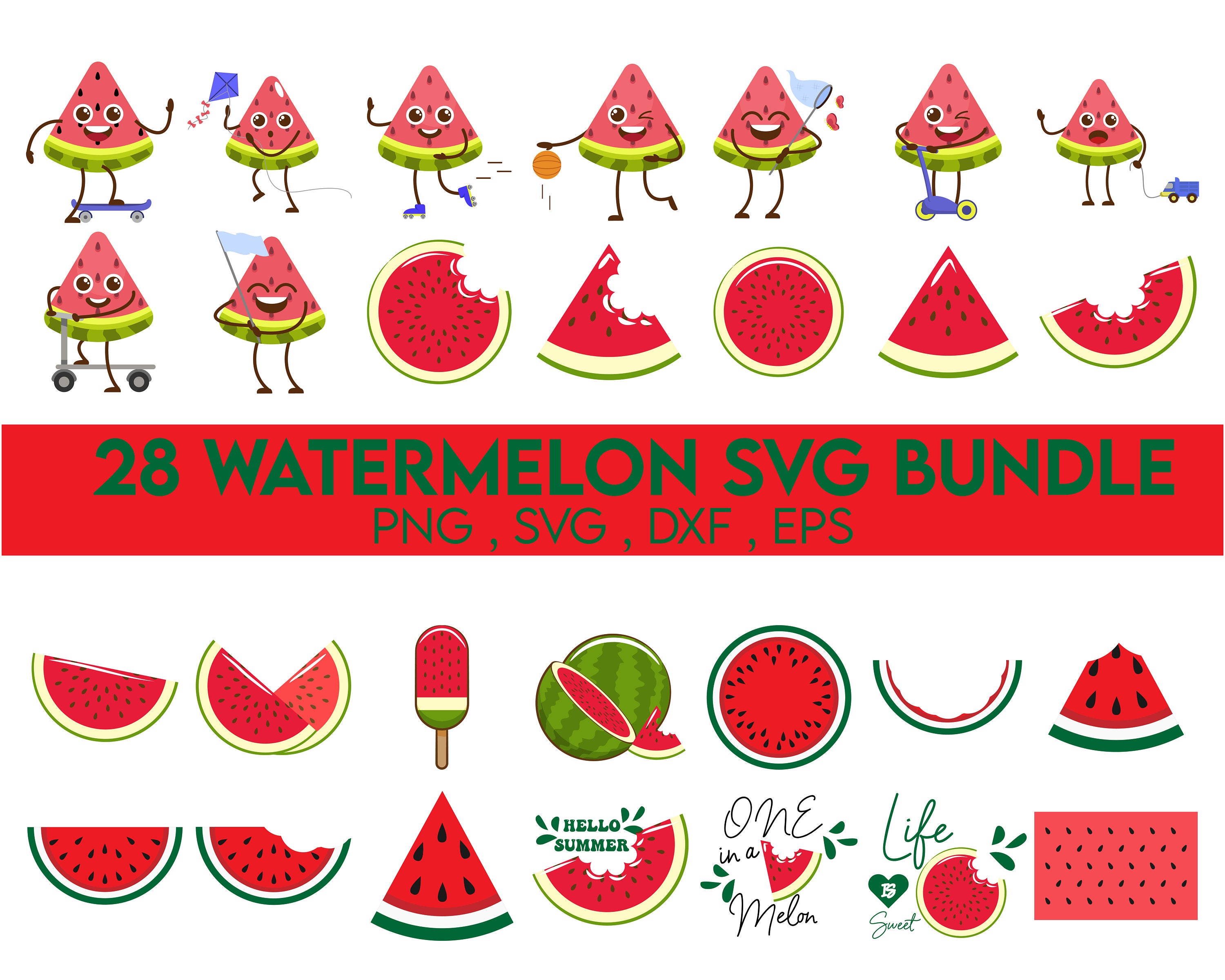 Watermelon Svg Bundle, Watermelon Quotes Svg, Retro Summer Svg, Summer ...