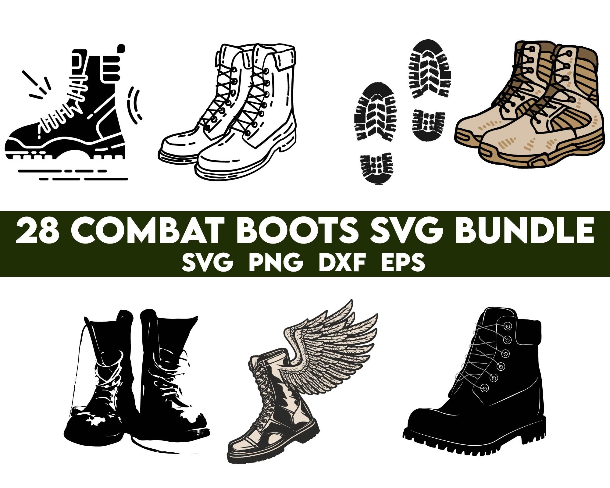 Combat Boots Svg, Veteran Svg, Army, Soldier Svg, Combat Boots Clipart ...