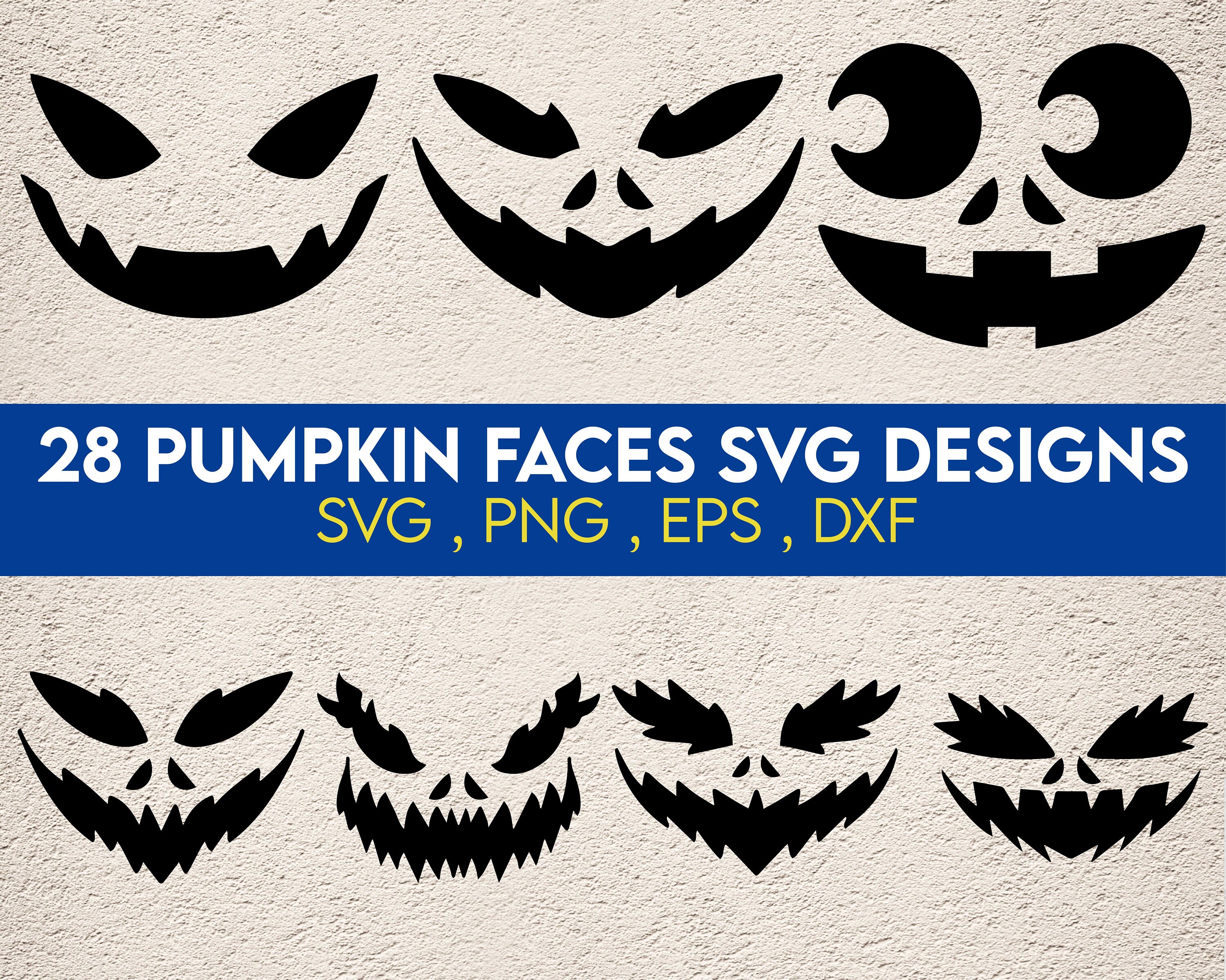 Pumpkin Face Svg Bundle, Jack O Lantern Faces, Halloween Pumpkins Faces ...