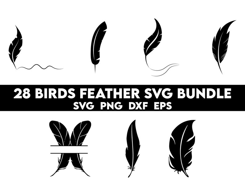 Feather SVG Bundle, Feather SVG, Feather Clipart, Feather Silhouette ...