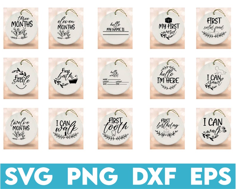 Baby Milestone Svg Bundle, Baby Milestone Svg, Hello World Svg, Baby ...