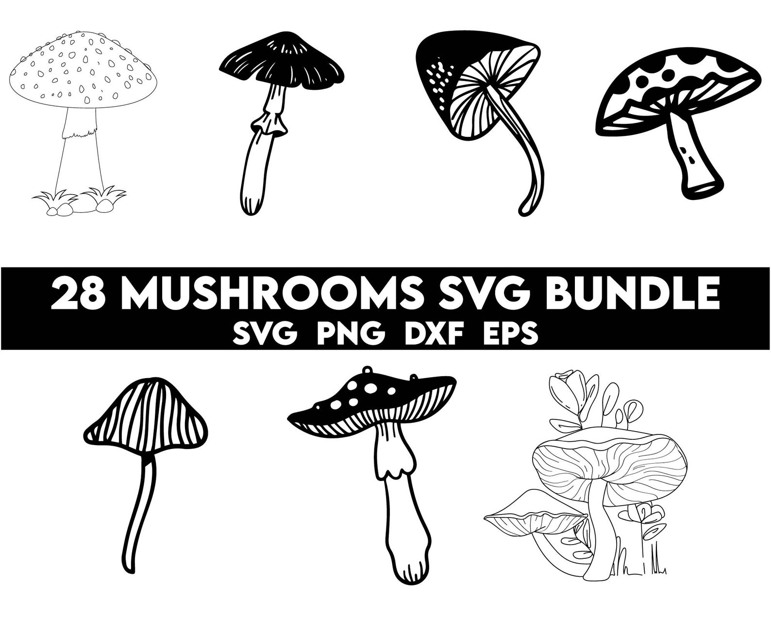 Mushroom Svg Bundle, Floral Mushroom Svg, Mushroom Svg, Mushroom ...
