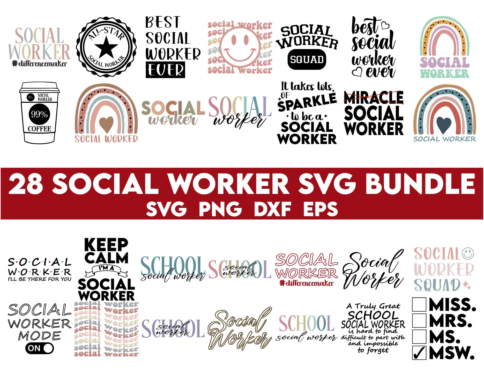 Social Worker Svg Bundle, Social Worker Life Svg, Social Worker Gift ...
