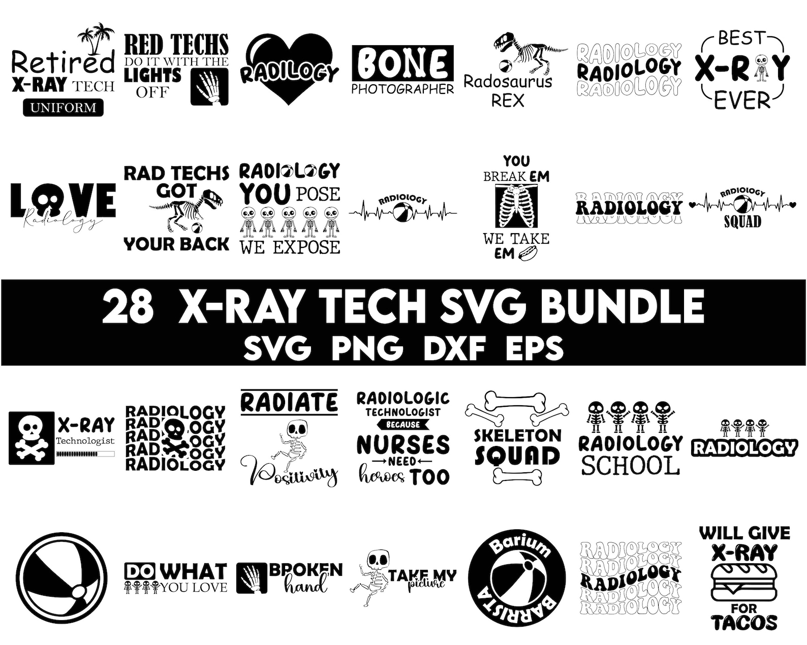 X-ray Tech Svg Bundle, X-ray Technologist Svg, X-ray Technician Svg ...