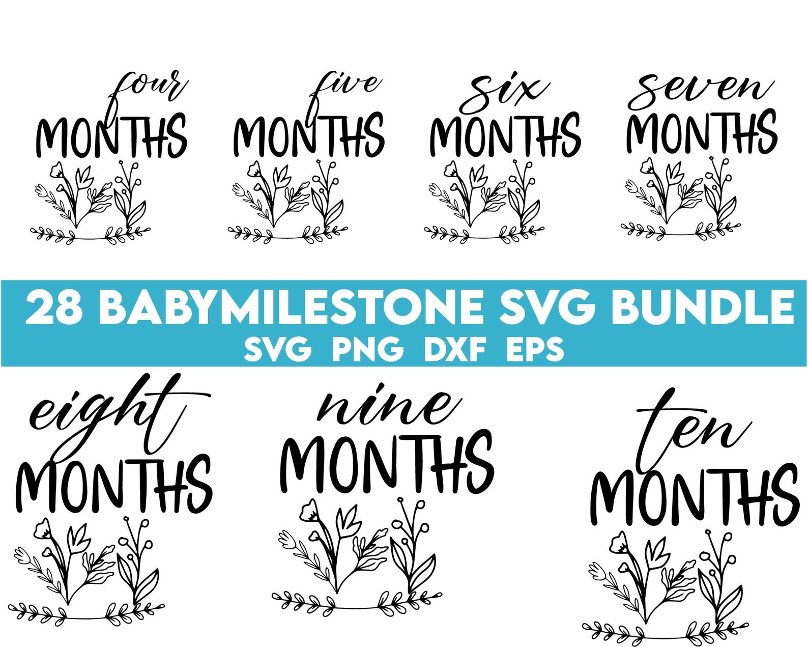 Baby Milestone Svg Bundle, Baby Milestone Svg, Hello World Svg, Baby ...