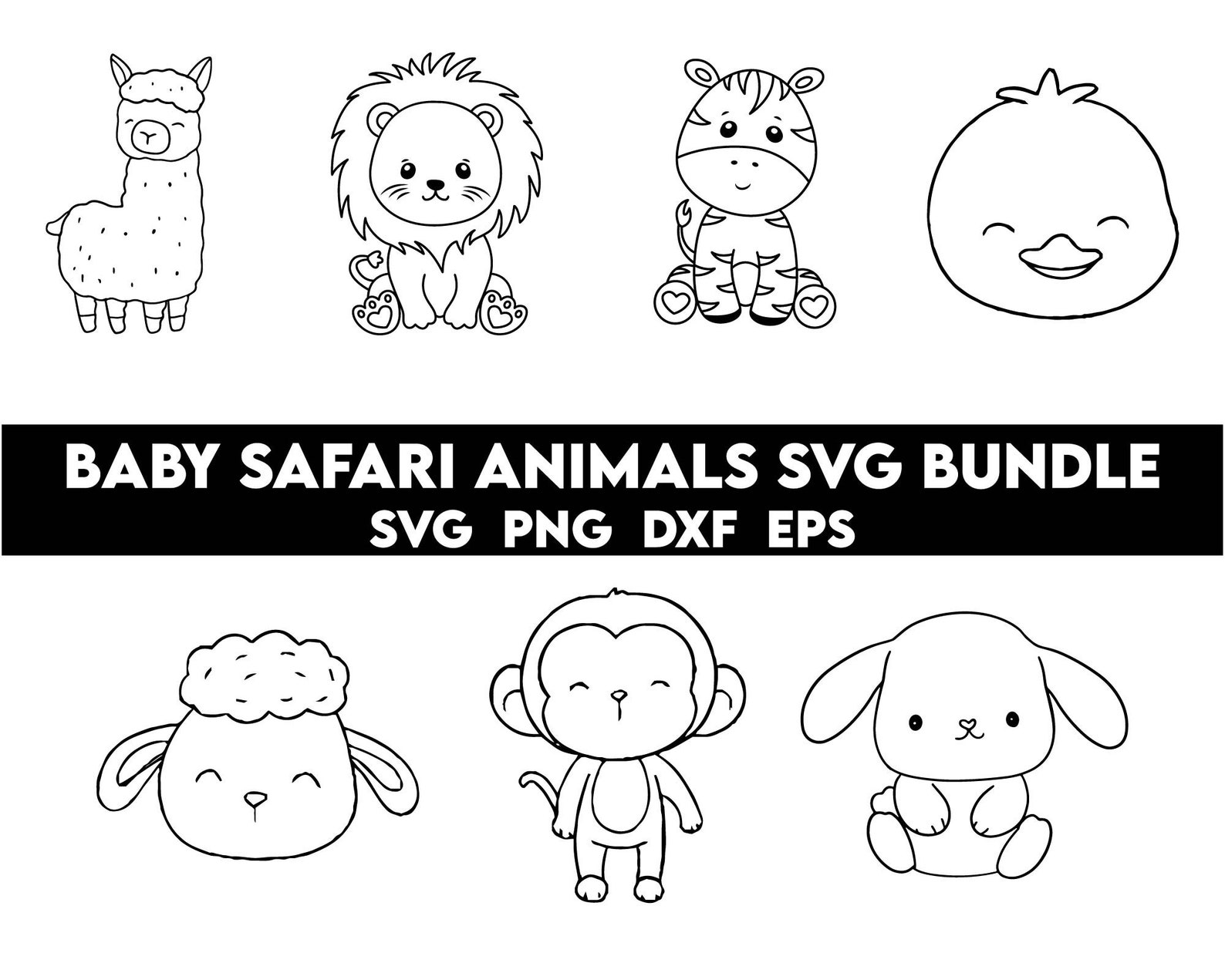 Safari Animals Svg Bundle Animal Clipart Baby Animals Svg - Etsy