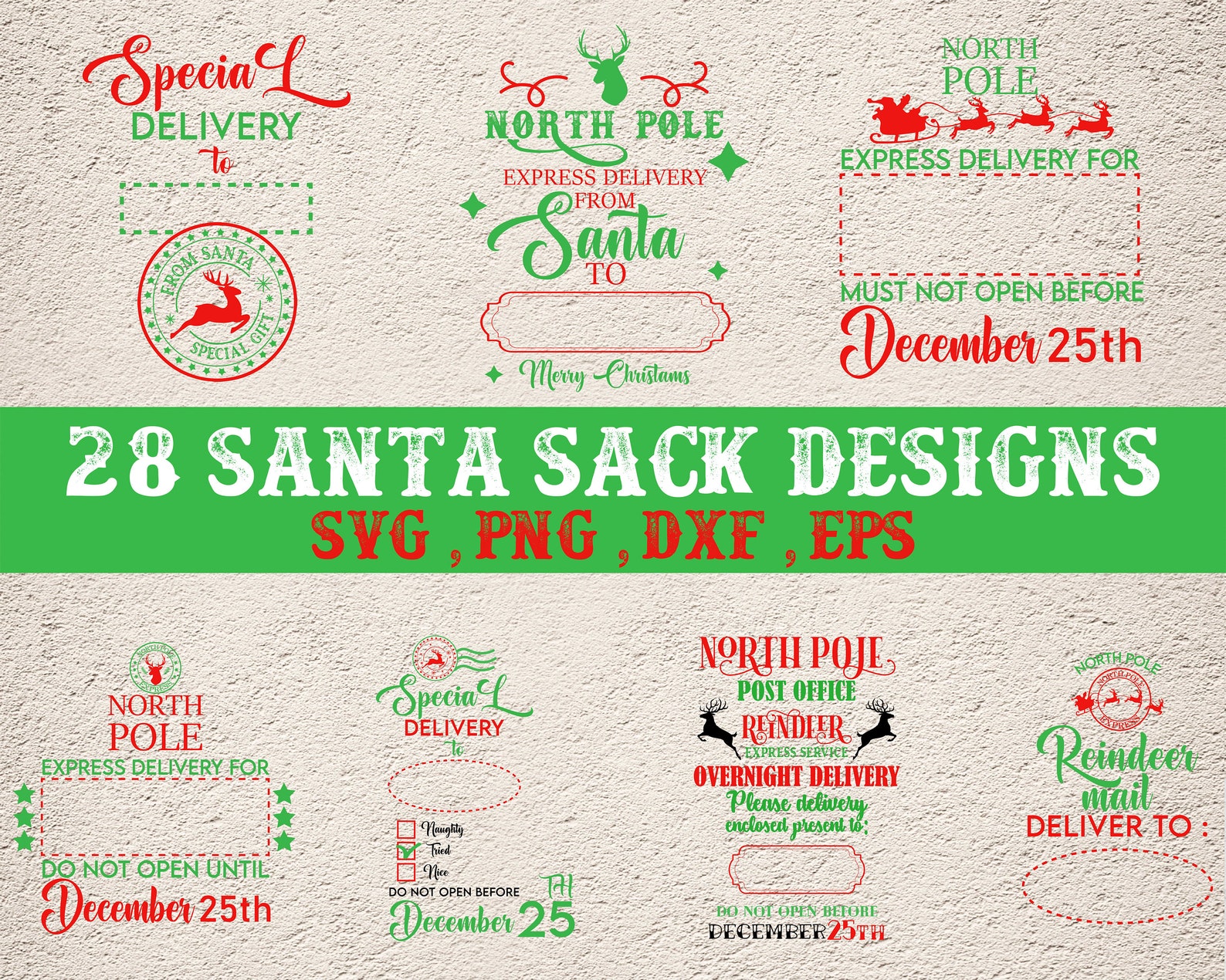 Santa Sack Svg Bundle, Santa Bag Svg, Christmas Santa Sack Svg, Santa ...