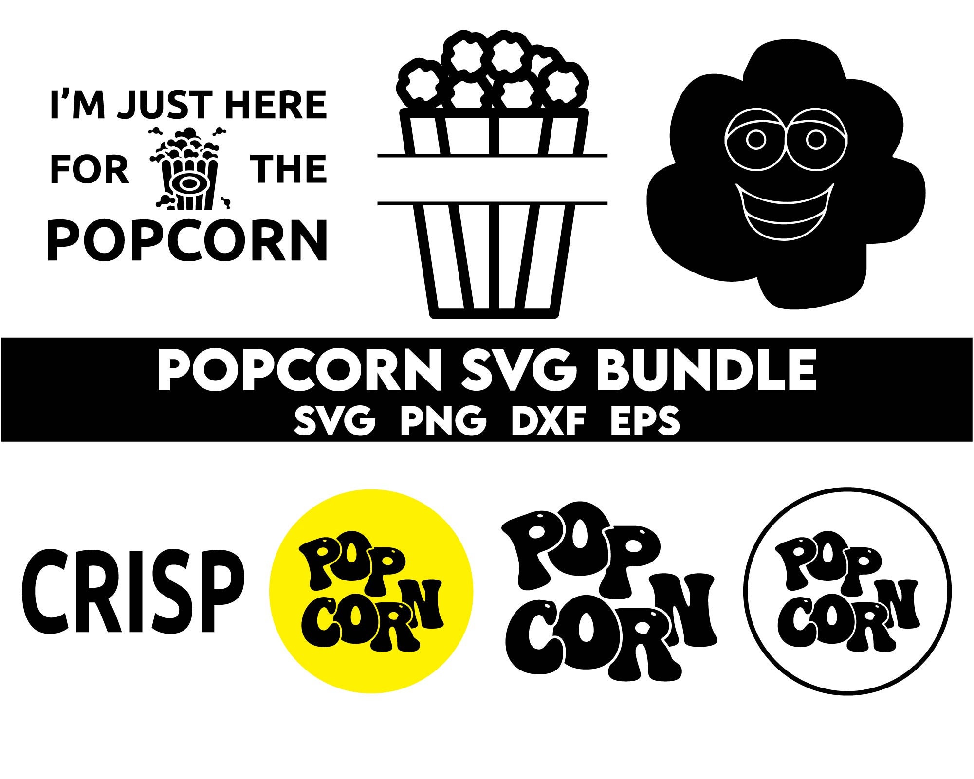 Popcorn Svg Bundle, Popcorn Box Svg, Popcorn Clipart, Popcorn ...