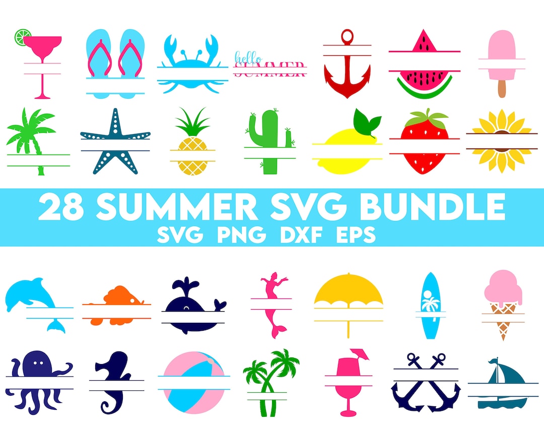 Summer SVG Bundle, Summer Name Frames Svg, Beach Svg, Digital Download ...