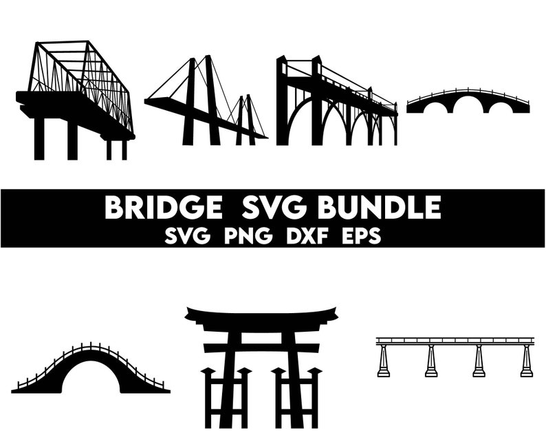 Bridge Svg Bundle, Bridge Png, Wooden Bridges Clipart, Path Dxf ...