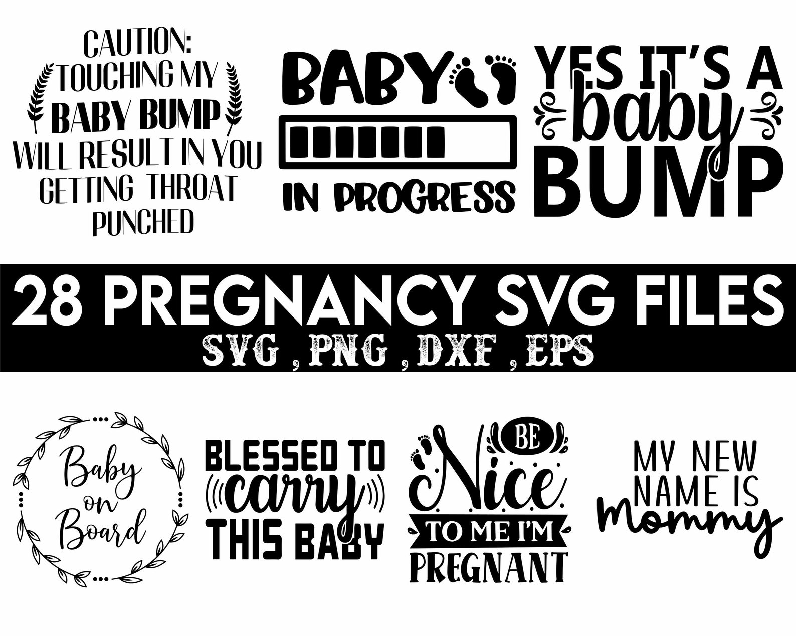 Pregnancy Svg Bundle, Funny Pregnancy Quotes Svg, Pregnant Svg ...