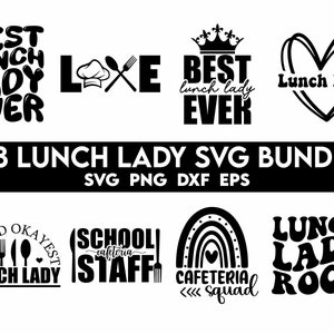 Lunch Lady Svg Bundle, Lunch Lady Gift, Lunch Lady Tee Svg, Lunch Lady ...