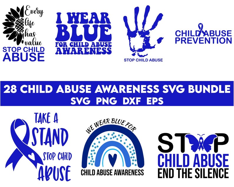 Child Abuse Awareness Svg Bundle, I Wear Blue for Child Abuse Awareness Svg Png, Every Child ...