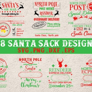 Santa Sack Svg Bundle, Santa Bag Svg, Christmas Santa Sack Svg, Santa ...