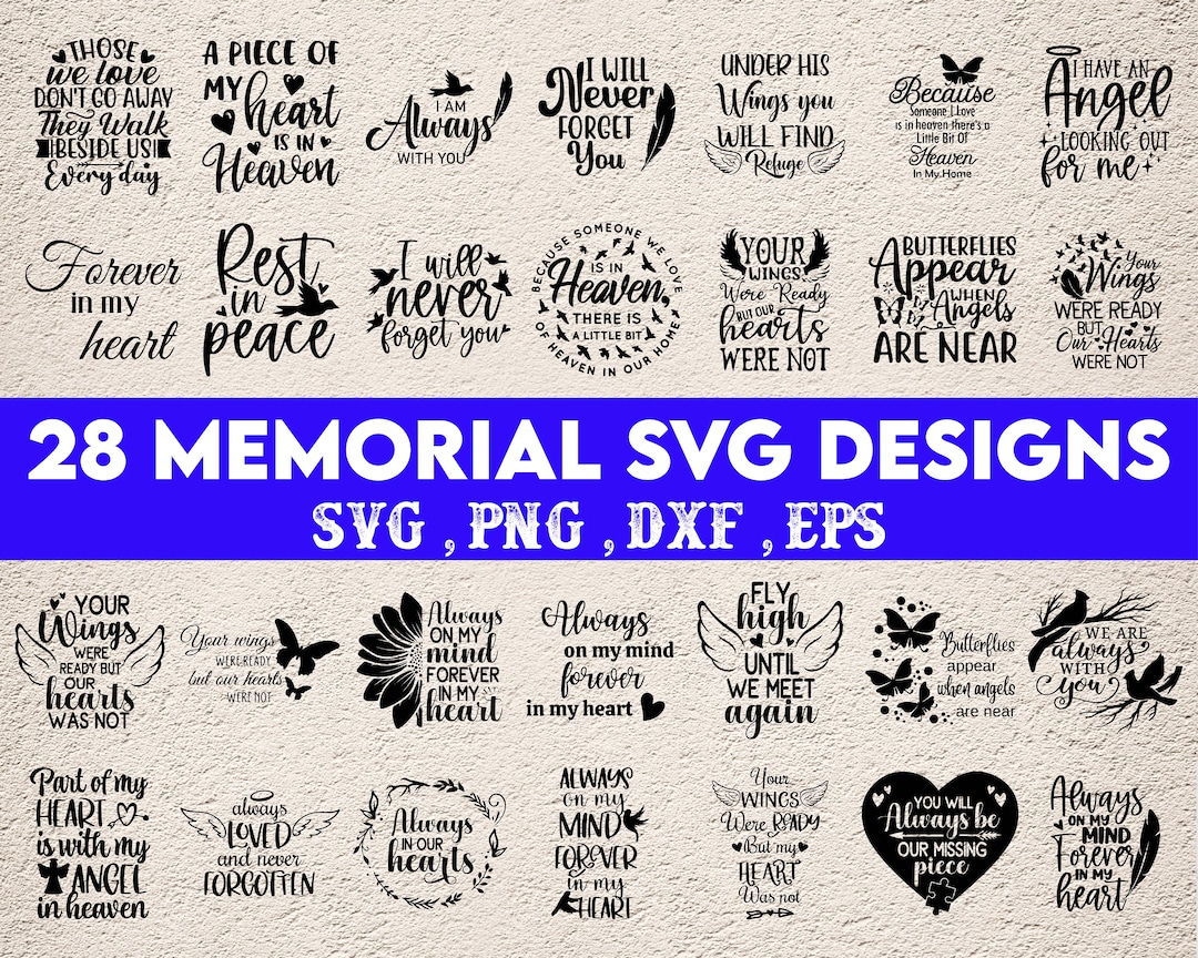 Memorial SVG Bundle, Memorial Quotes SVG, Bereavement Svg, in Loving ...
