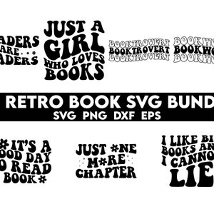 Retro Book Lover SVG Bundle, Reading SVG Bundle, Books SVG, Bookish Svg ...
