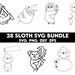 Sloth SVG Bundle, Funny Lazy Sloths Svg, Sleeping Sloth Silhouette ...