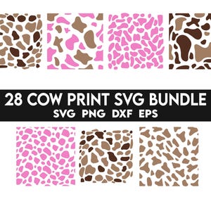 Cow Print Svg Bundle, Cow Print Pattern, Svg Files for Cricut, Cow ...