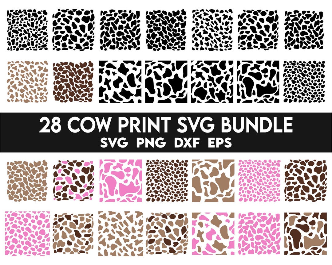 Cow Print Svg Bundle, Cow Print Pattern, Svg Files for Cricut, Cow ...