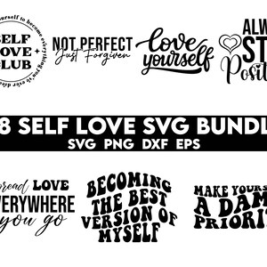 Self Love SVG Bundle, Inspirational Svg Bundle, Motivational Svg, Love ...