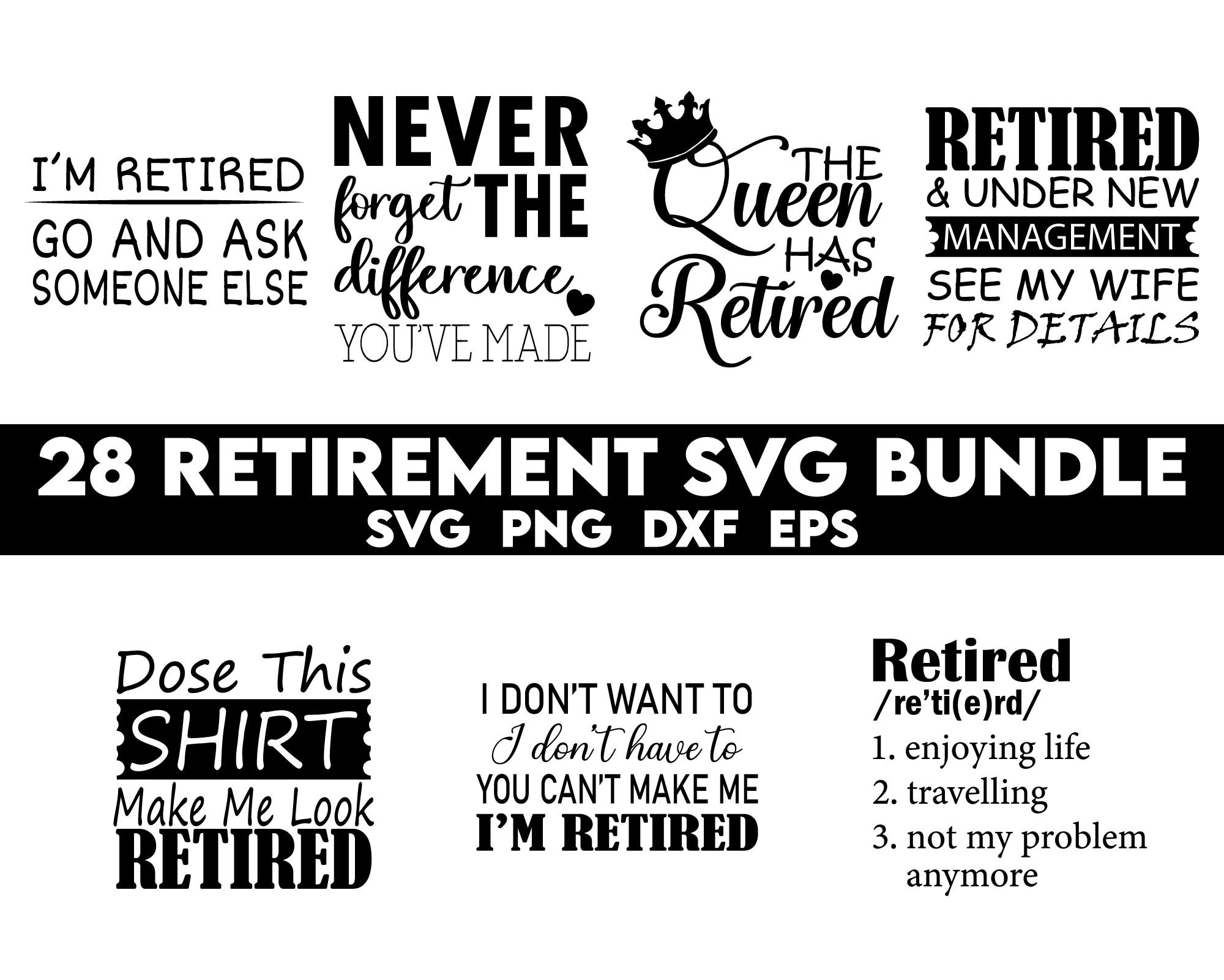 Retirement Svg Bundle Officially Retired Svg Retirement Svg - Etsy