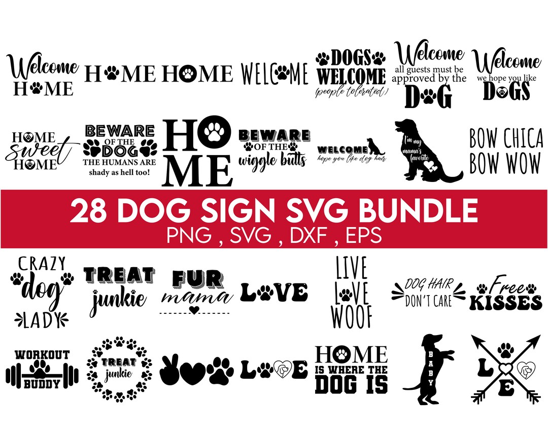 Dog Sign Svg Bundle, Dog Svg Bundle, Round Front Door Sign, Dog Sign ...