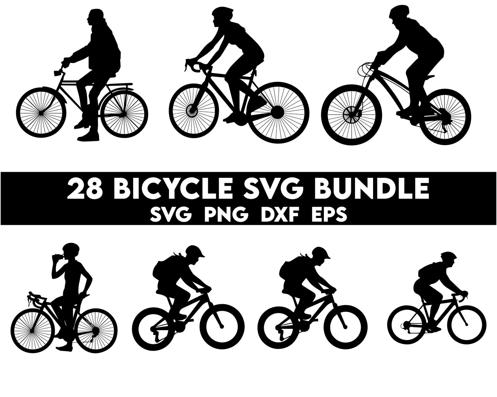 Bicycle Svg Bundle, Bicycle Svg, Bike Svg, Bike Clipart, Mountain Bike ...