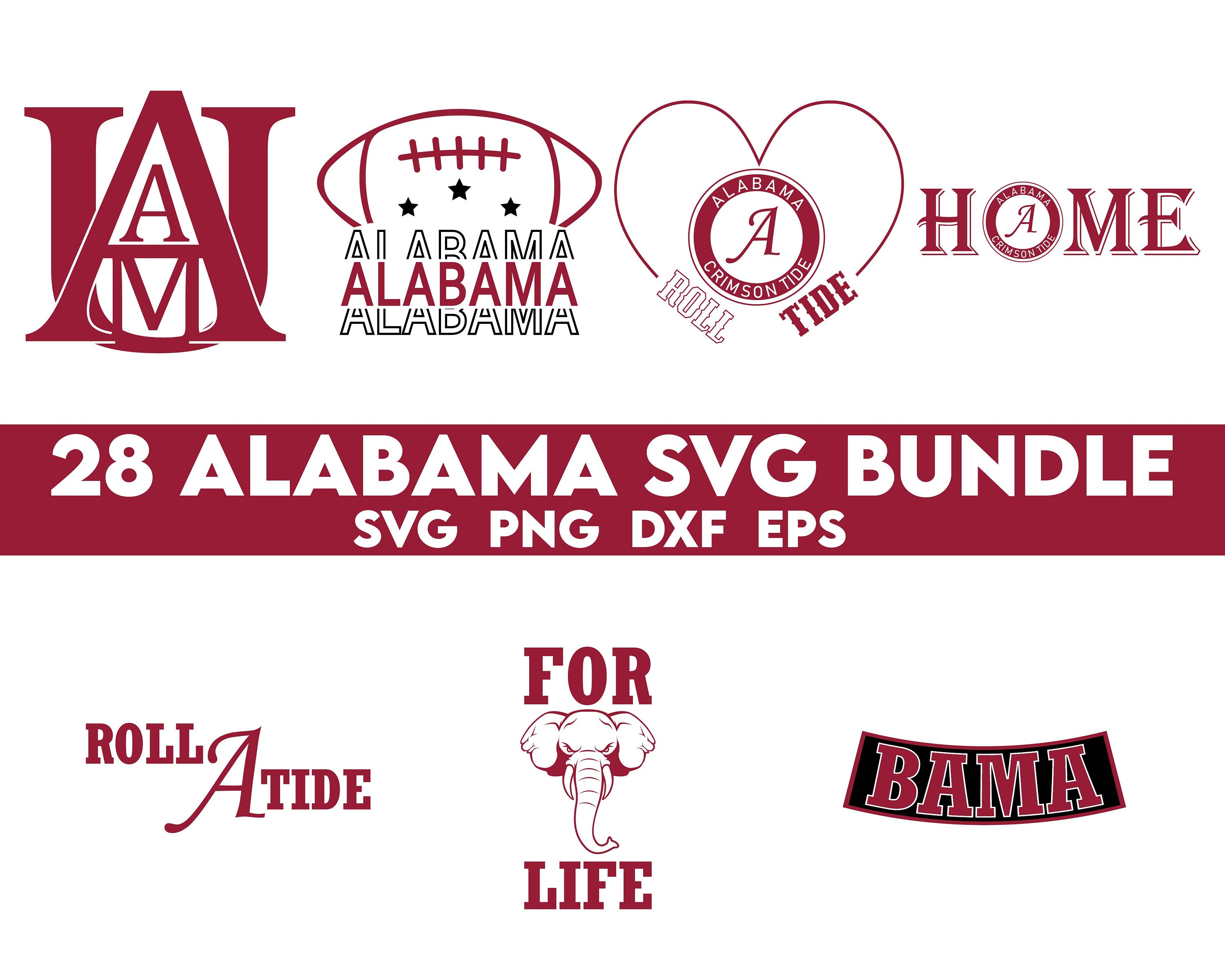 Alabama Svg Bundle Roll Tide Svg Alabama Football Svg - Etsy Singapore