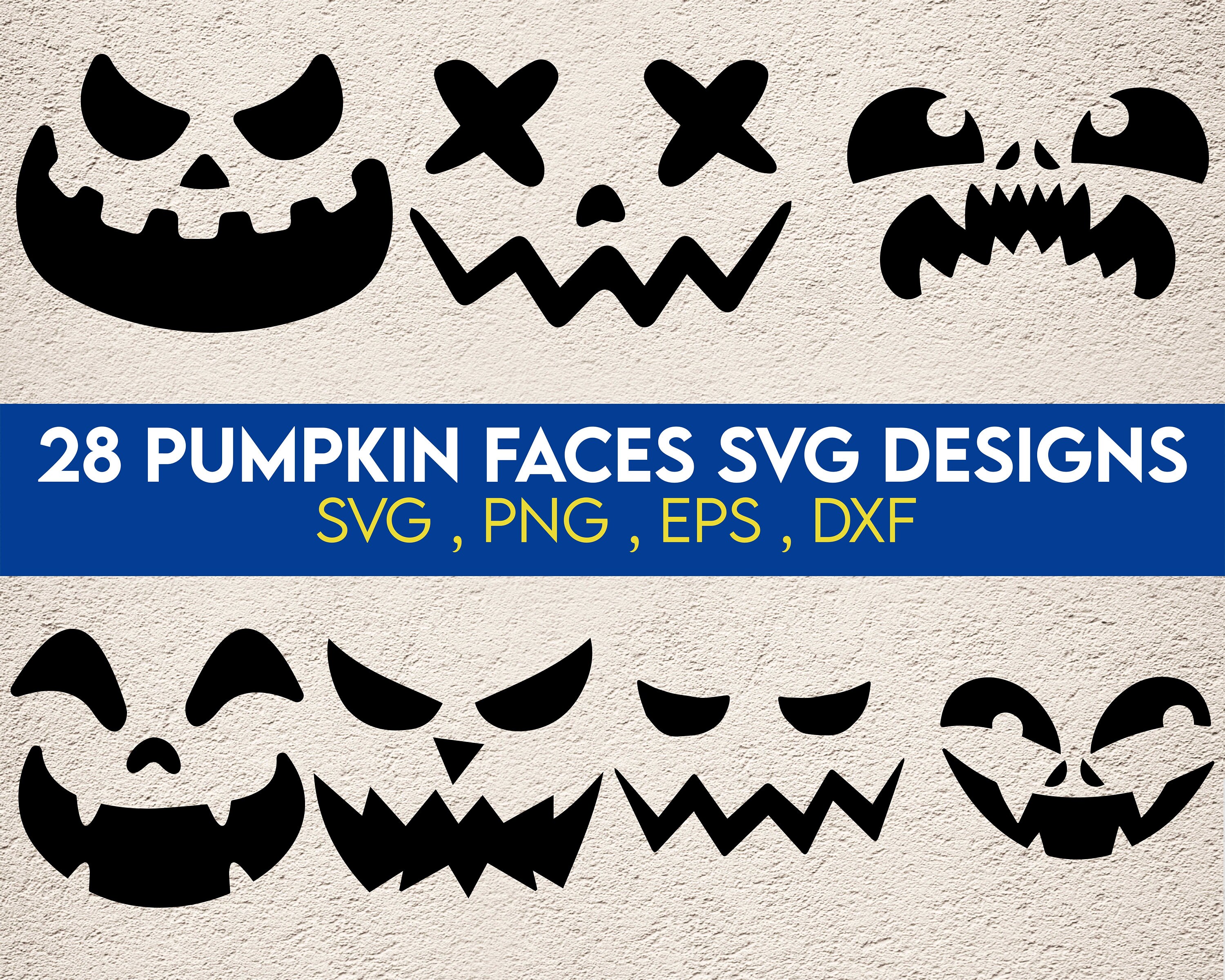 Pumpkin Face Svg Bundle, Jack O Lantern Faces, Halloween Pumpkins Faces ...