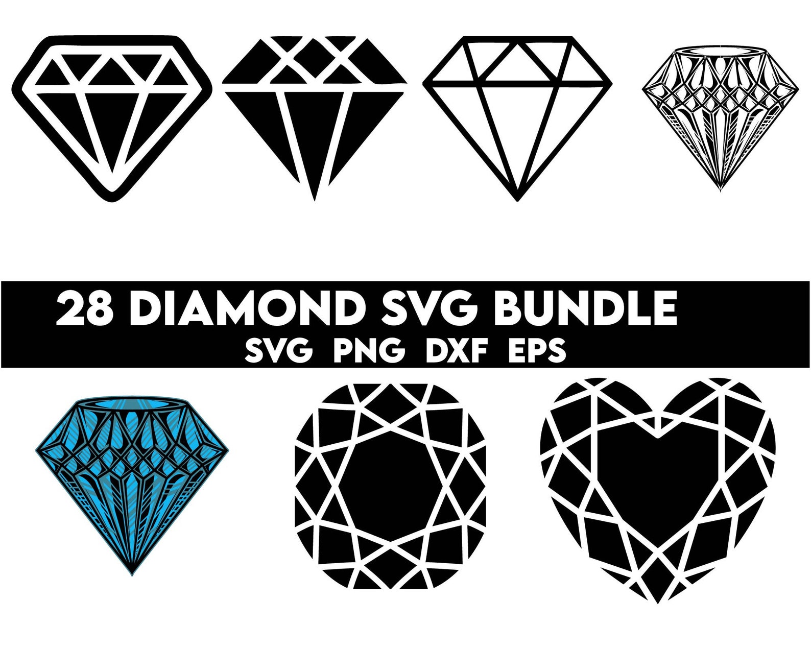 Diamond SVG Bundle Wedding Diamond SVG Diamond Svg Diamond - Etsy Singapore