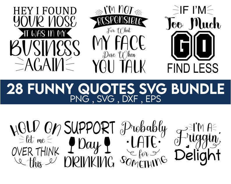 Funny Quotes Svg Funny SVG Bundle Funny Svgfunny Sayings - Etsy