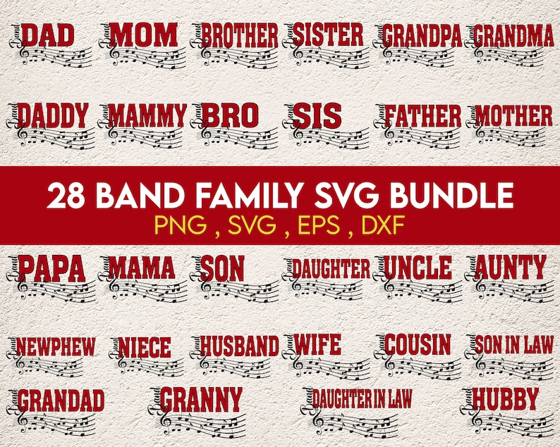 Band Family Svg Bundle Band Svg Band Png Band Eps Band - Etsy UK