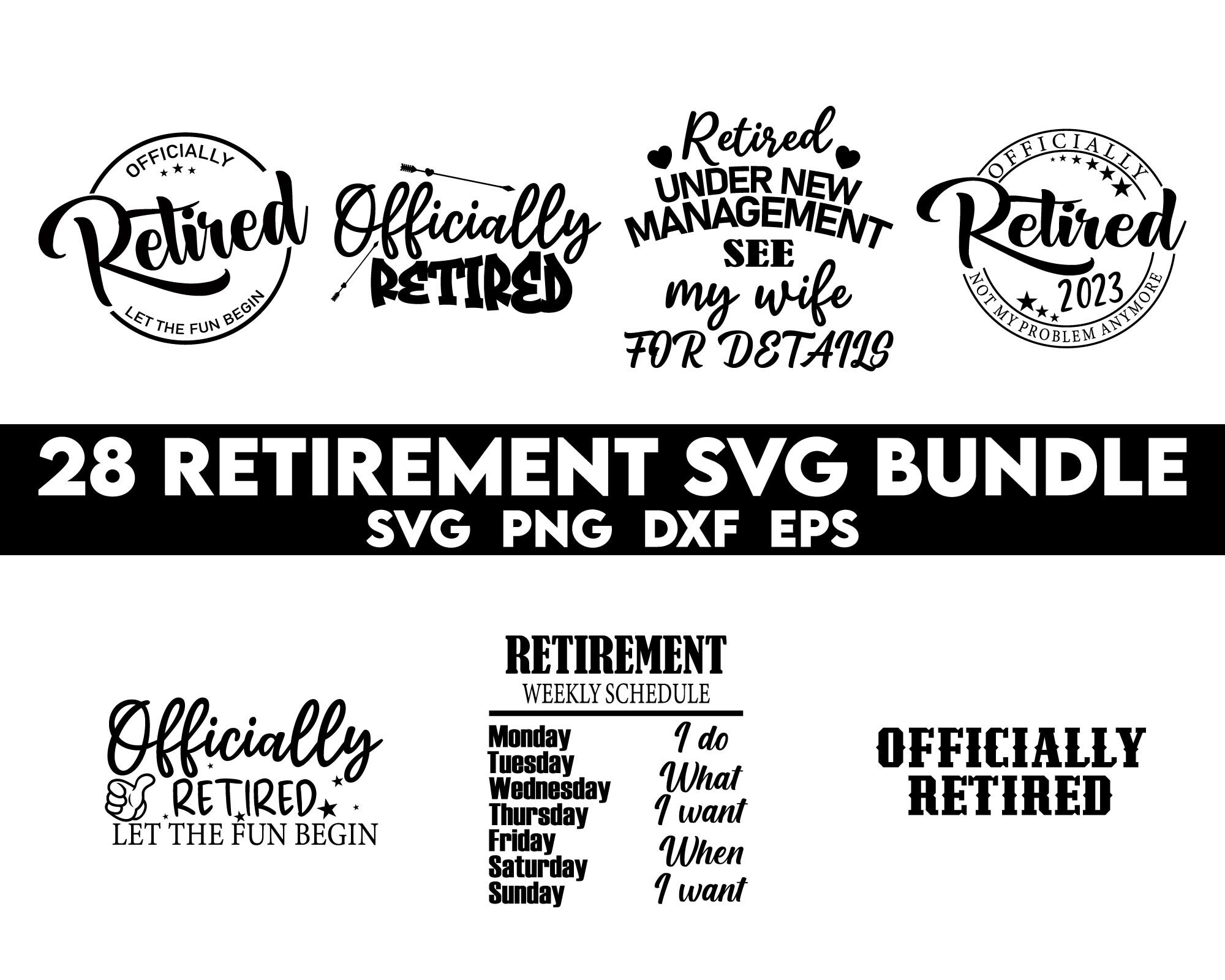 Retirement Svg Bundle, Officially Retired Svg, Retirement Svg, Retired ...