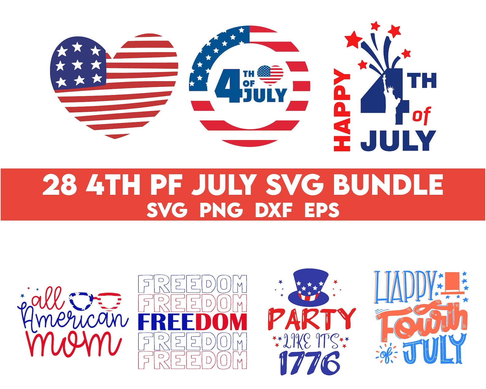 4th of July Svg Bundle Fourth of July Svg Usa Svg America - Etsy