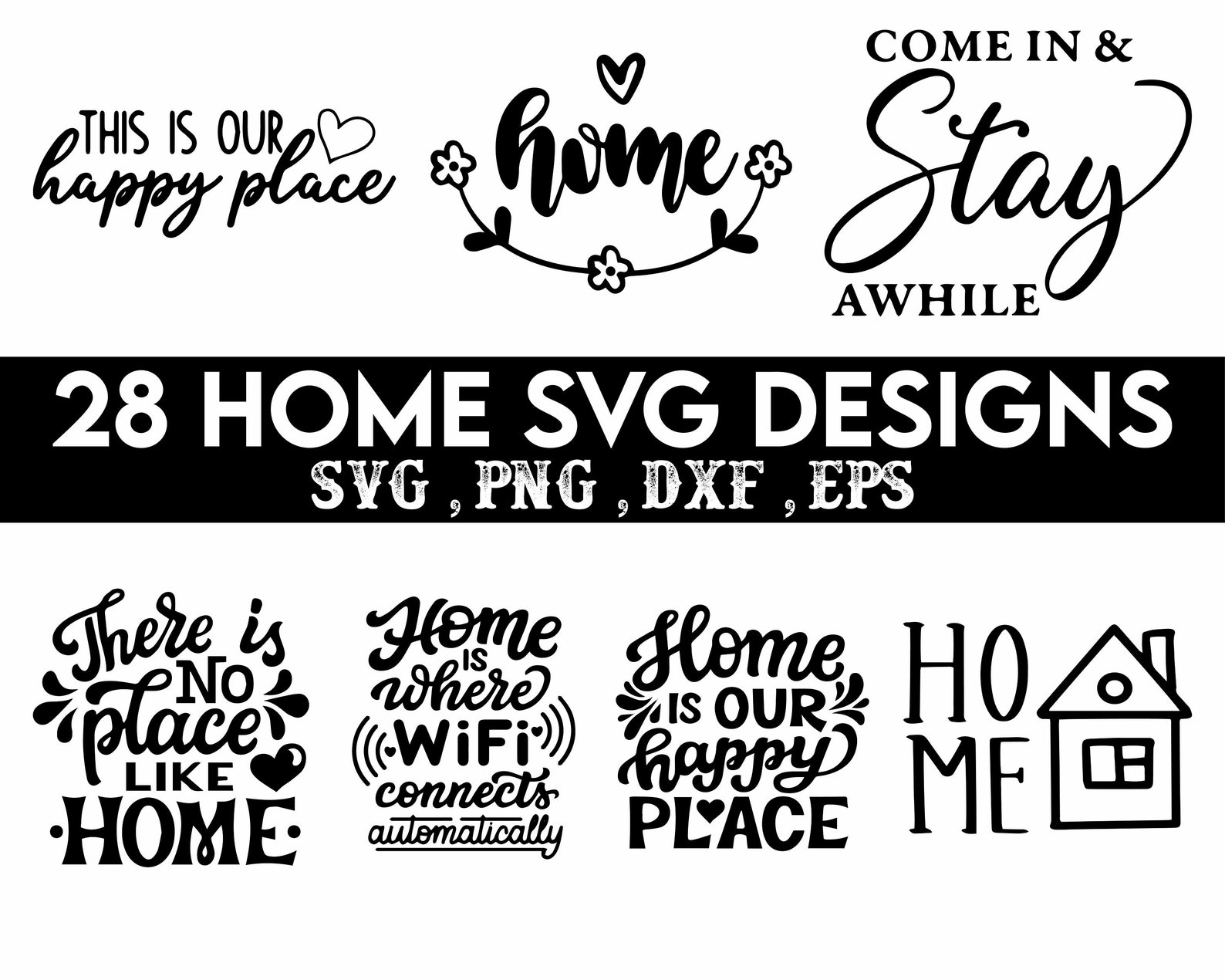 Home Svg Bundle, Family Svg, Home Sweet Home Svg, Blessed This Home Svg ...