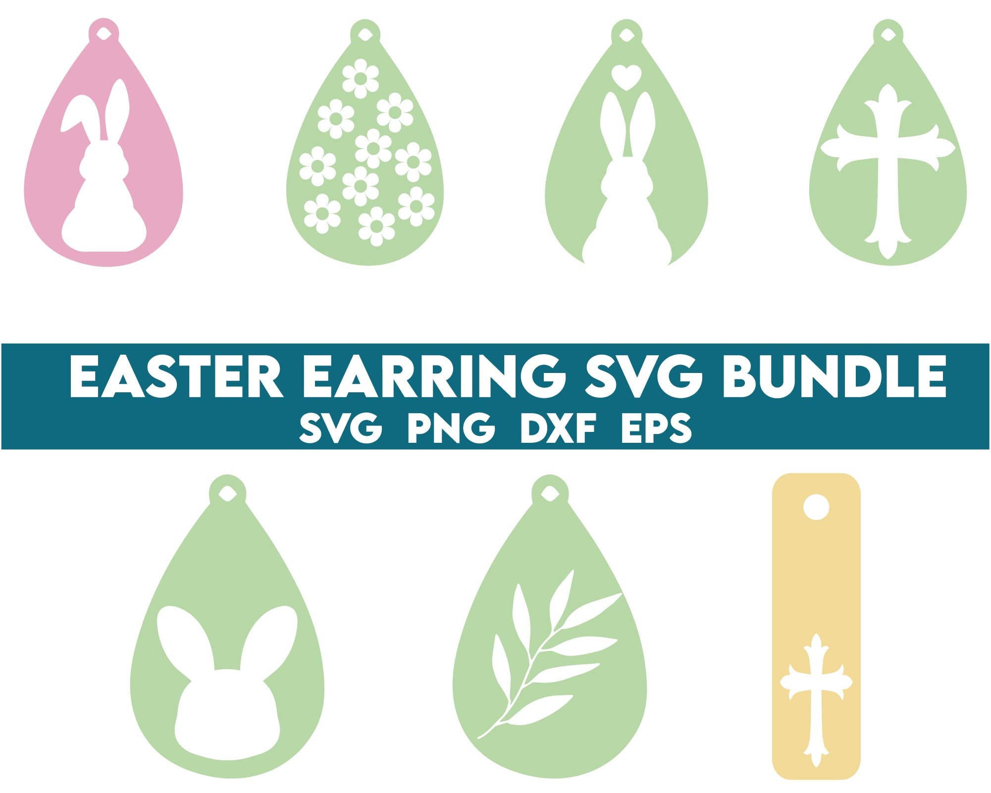 Easter Earrings Svg Bundle, Earring Template, Bunny Earrings SVG ...
