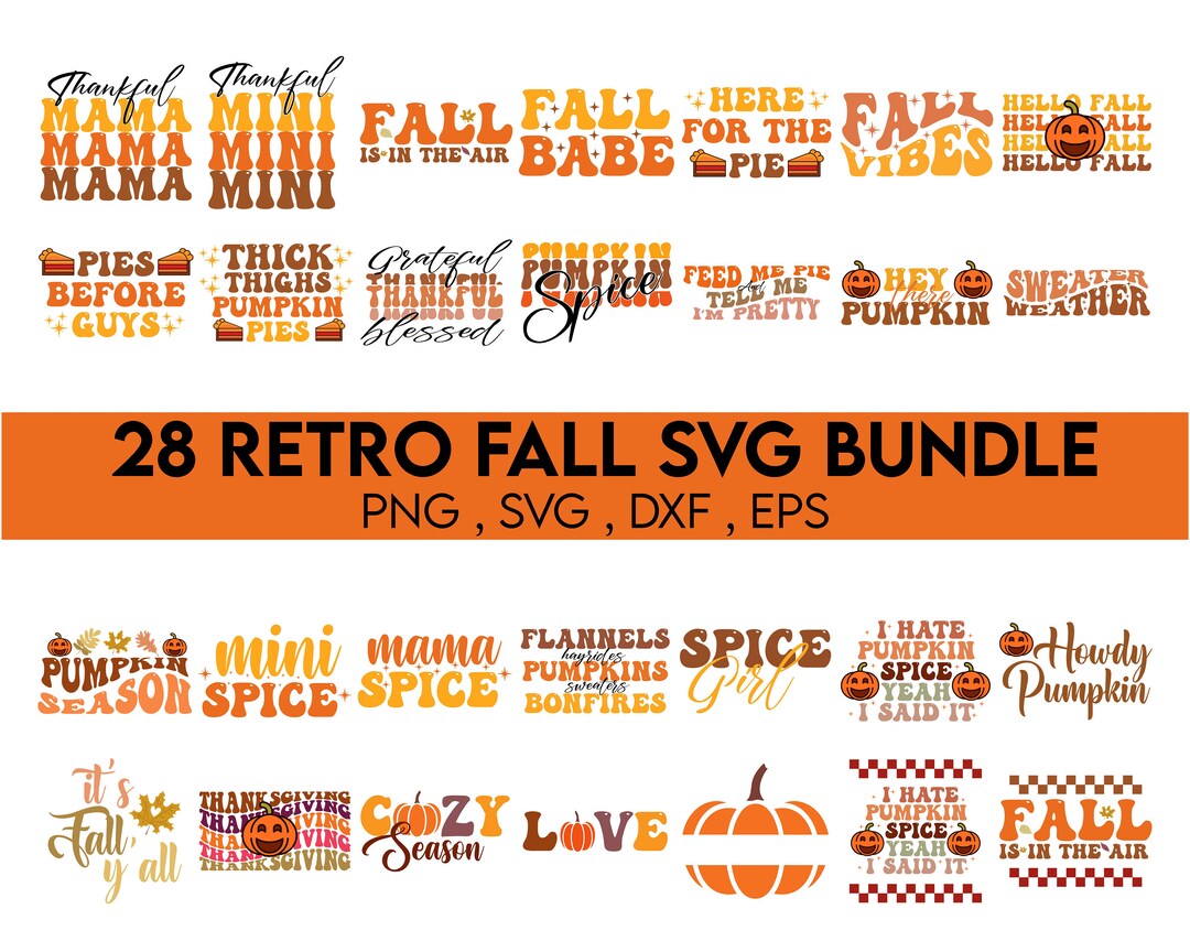Retro Fall Svg Bundle, Fall Svg, Pumpkin Fall Svg,fall Quotes Svg ...